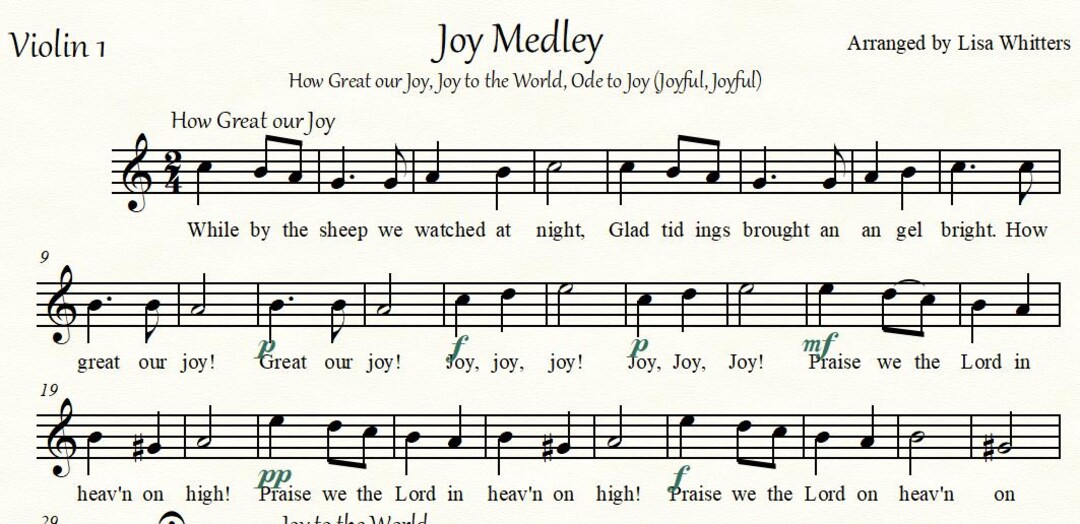 Joy Medley: Christmas Solo for Easy Piano and Violin (or Other Treble ...