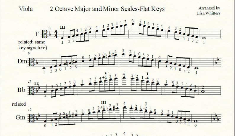 Viola: 2 Octave Major and Minor Scales - Etsy