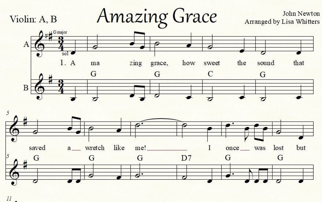 Amazing Grace: Violin or Flute Solo/duet, With Piano Accompaniment and ...