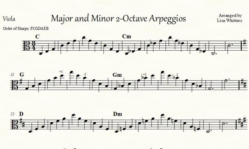 Viola Scales and Arpeggios: Major & Minor (digital Download) - Etsy