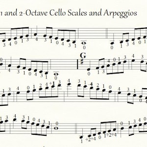 Cello Scales and Arpeggios, 1 and 2 Octaves-4 Different Sets - Etsy
