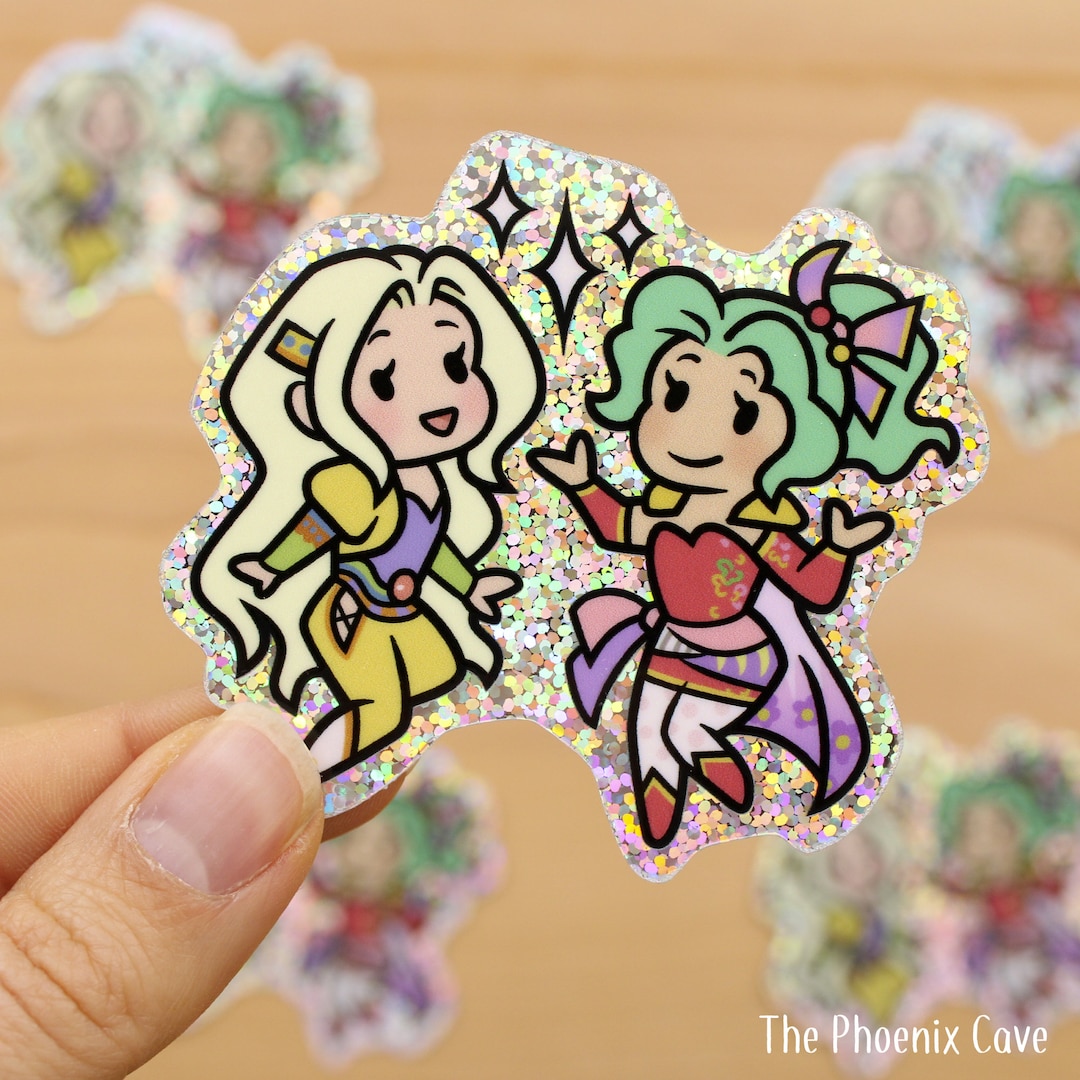 FF6 Terra and Celes - 3" Glitter Vinyl Sticker - Cute Final Fantasy VI ...