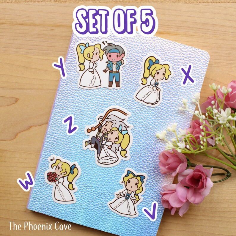 FF6 Opera 2" Stickers - 5 Designs - Cute Final Fantasy VI Waterproof ...