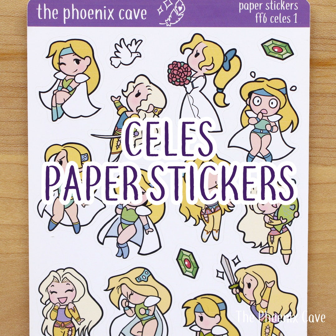 FF6 Celes PAPER Stickers - 3.5" X 4.75" Sticker Sheet - Planner ...