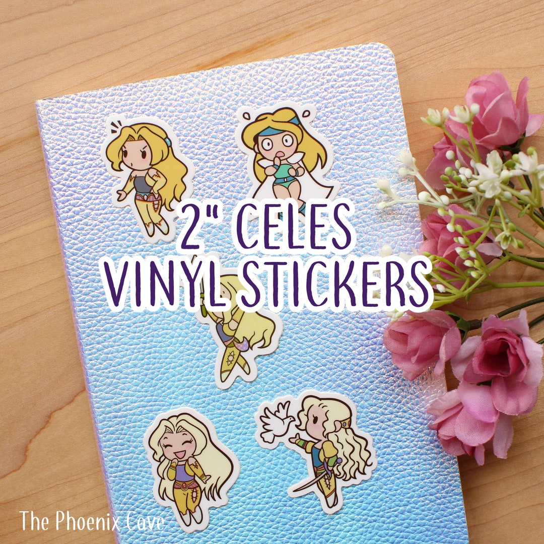 FF6 Celes 2" Stickers - 5 Designs - Cute Final Fantasy VI Waterproof ...
