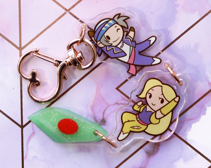 FF6 Locke + Celes Linked Charms - Final Fantasy 6 Acrylic Keychain ...