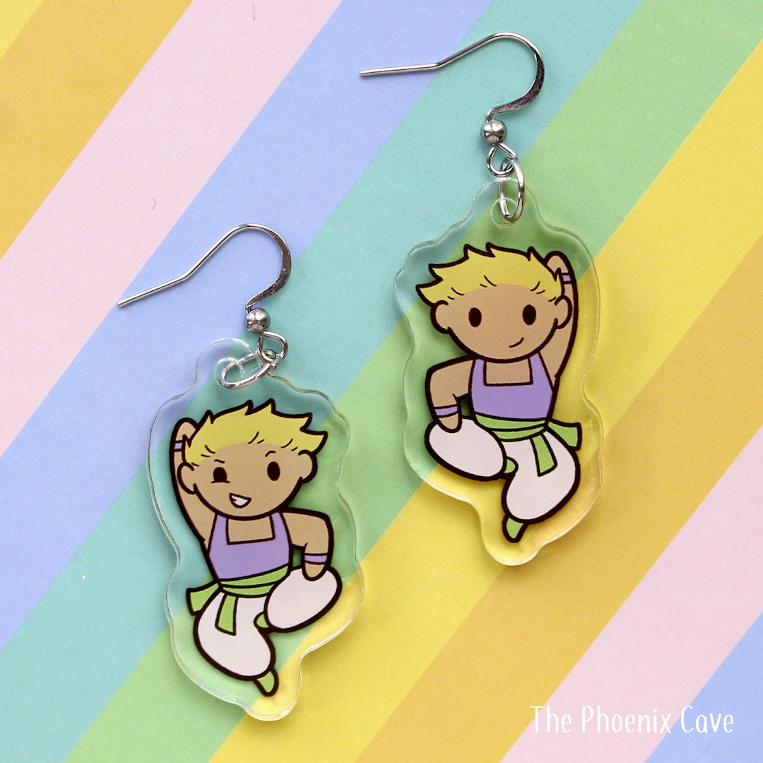 FF6 Sabin Earrings - 1.75" Acrylic Charm Earrings - Sabin Rene Figaro ...