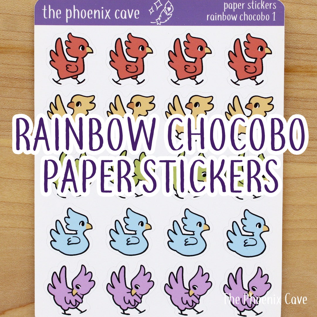 FF6 Rainbow Chocobo PAPER Stickers 3.5 X 4.75 Sticker Sheet Planner ...