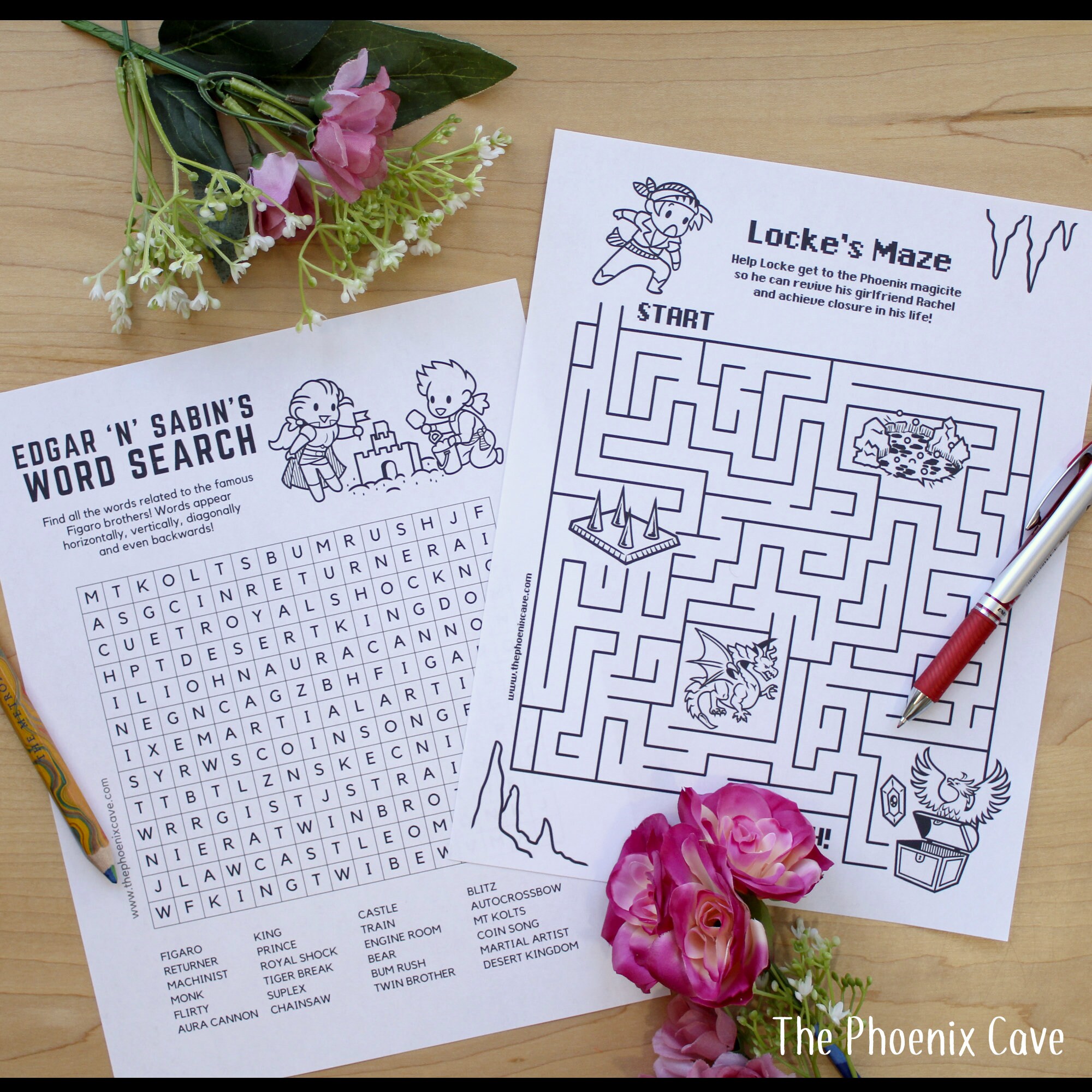 Printable FF6 Activity Sheet - Locke's Maze - Instant Digital Download ...