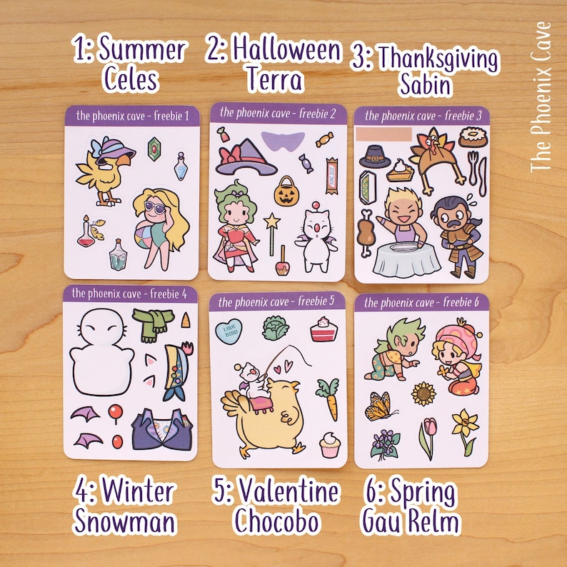 FF6 Mini PAPER Sticker Sheets - "back Copies" of Past Freebies - 3.25 ...