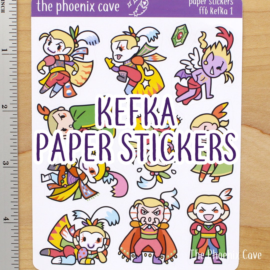 FF6 Kefka PAPER Stickers - 3.5" X 4.75" Sticker Sheet - Planner ...