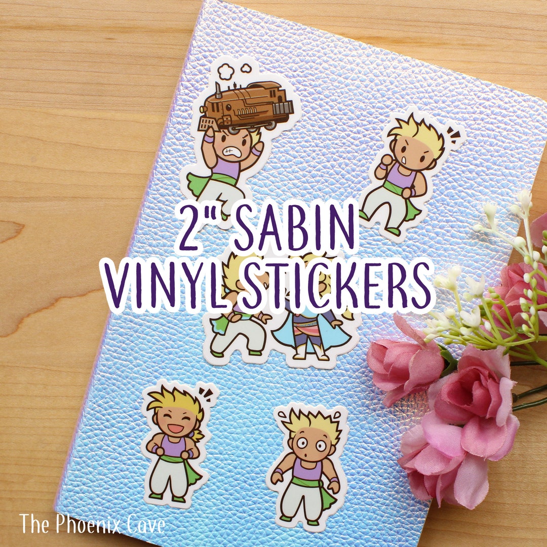 FF6 Sabin 2" Stickers - 5 Designs - Cute Final Fantasy VI Waterproof ...