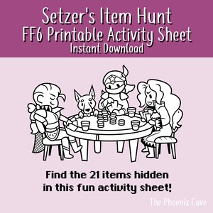 Printable FF6 Activity Sheet - Setzer's Item Hunt - Instant Digital ...