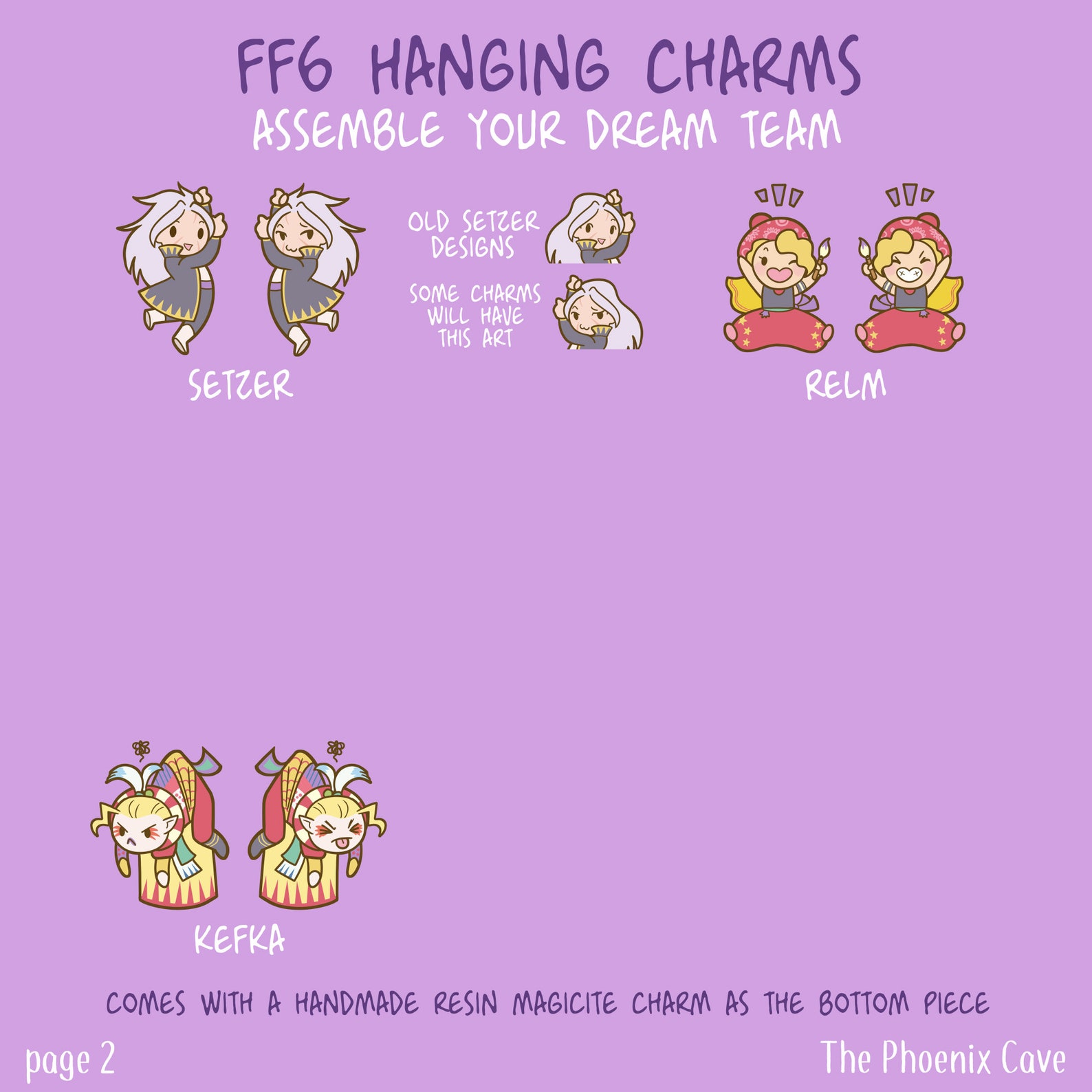 FF6 Relm Shadow Linked Charms Final Fantasy 6 Acrylic - Etsy UK