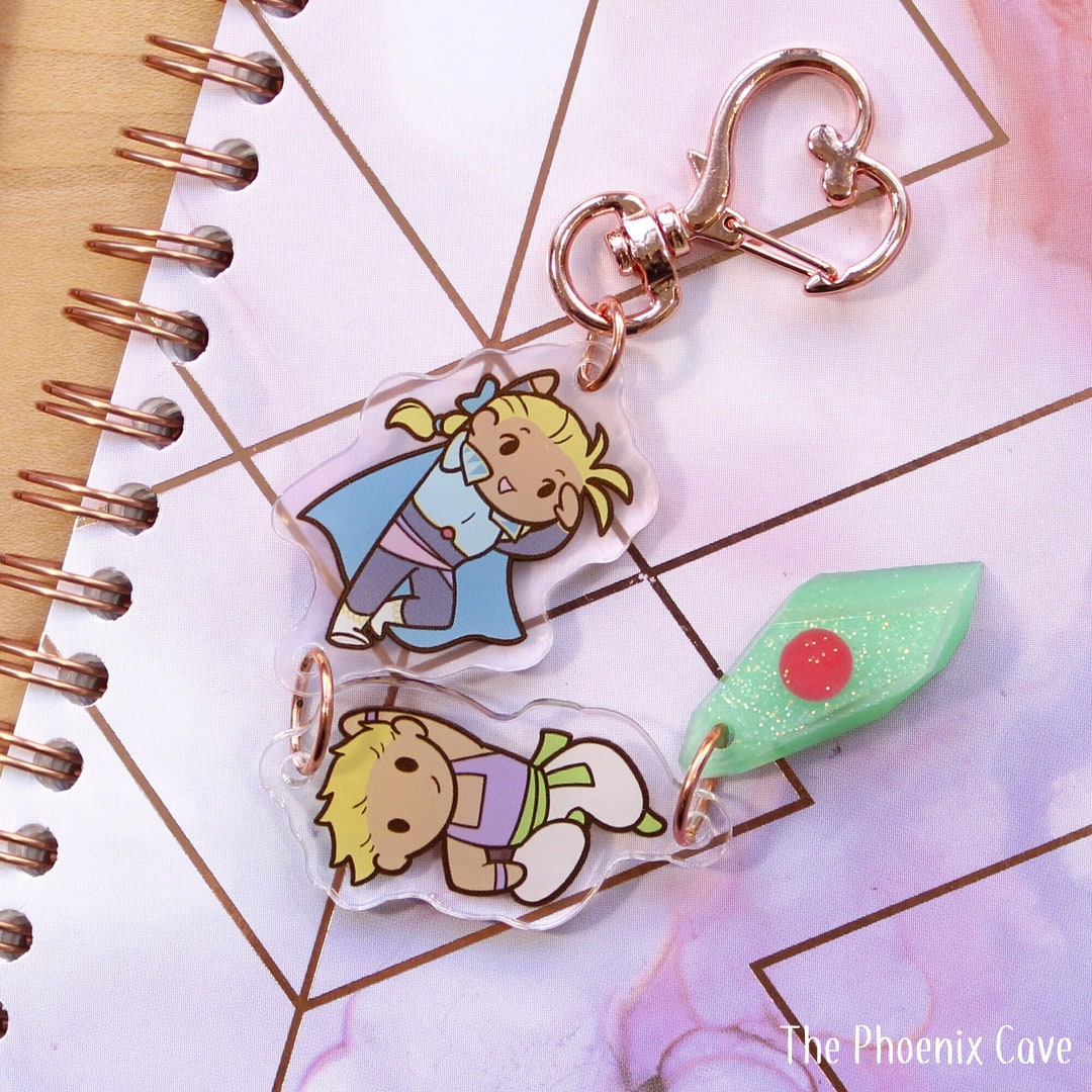 FF6 Edgar Sabin Linked Charms Final Fantasy 6 Acrylic Keychain Cute ...