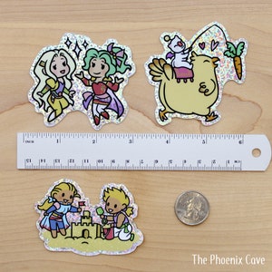FF6 Chocomog - 3" Glitter Vinyl Sticker - Cute Final Fantasy Waterproof ...