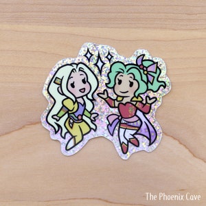 FF6 Terra and Celes - 3" Glitter Vinyl Sticker - Cute Final Fantasy VI ...