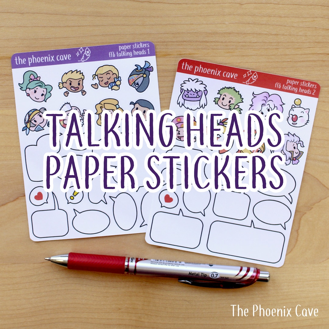 Talking Heads PAPER Stickers - 3.5" X 4.75" Sticker Sheet - Planner ...