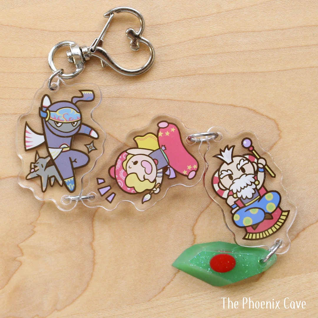 FF6 Shadow + Relm + Strago Linked Charms - Final Fantasy 6 Acrylic ...