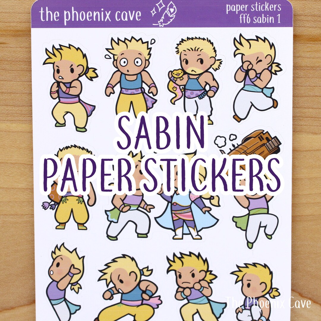 FF6 Sabin PAPER Stickers - 3.5" X 4.75" Sticker Sheet - Planner ...