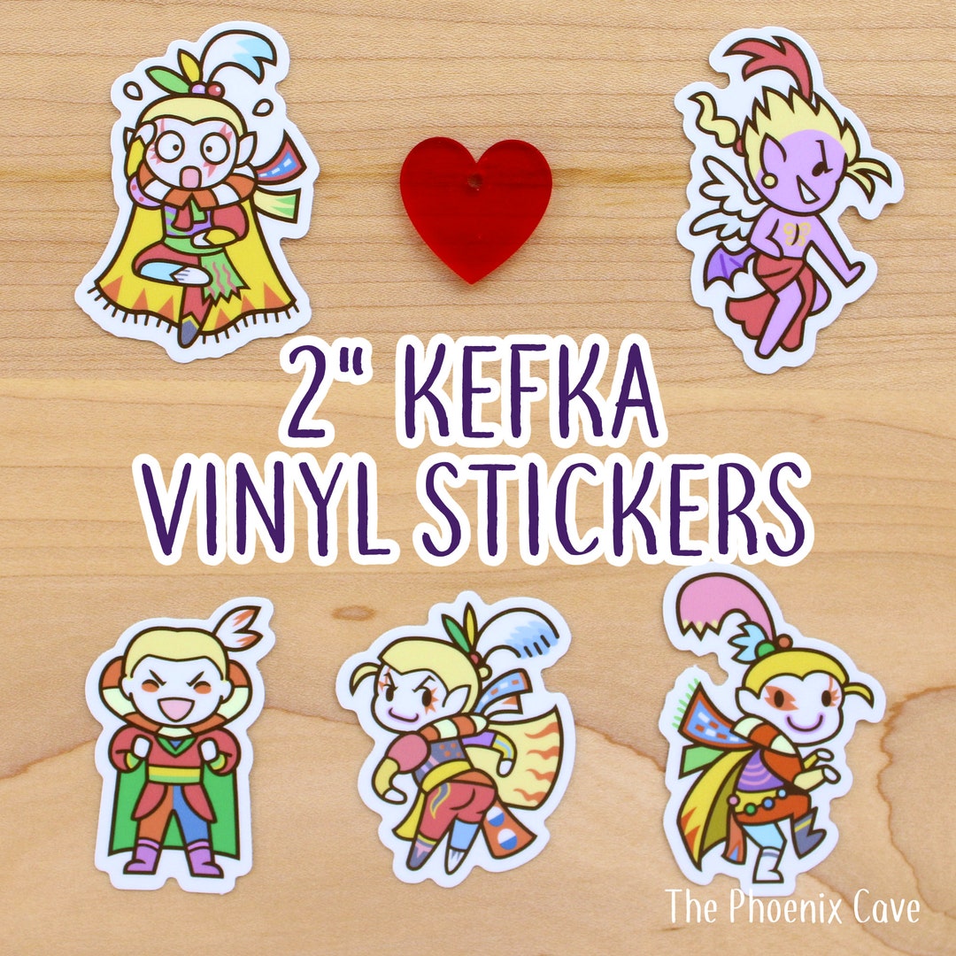 FF6 Kefka 2" Stickers - 5 Designs - Cute Final Fantasy VI Vinyl ...