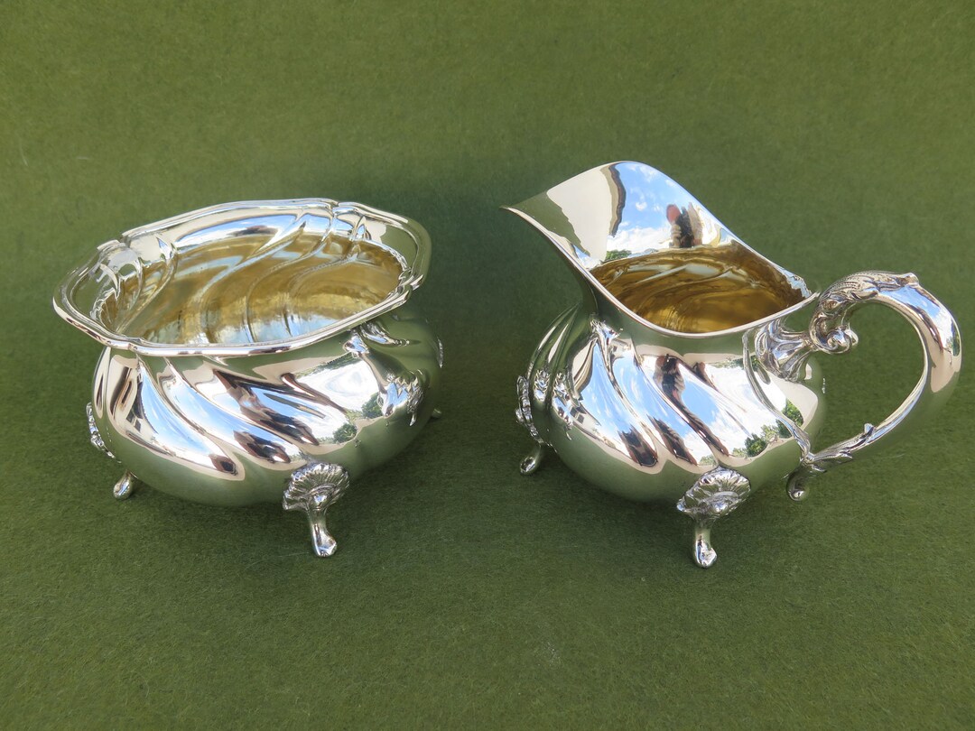 Vintage Silver Table Service Milk Jug and Sugar Bowl Set - Etsy