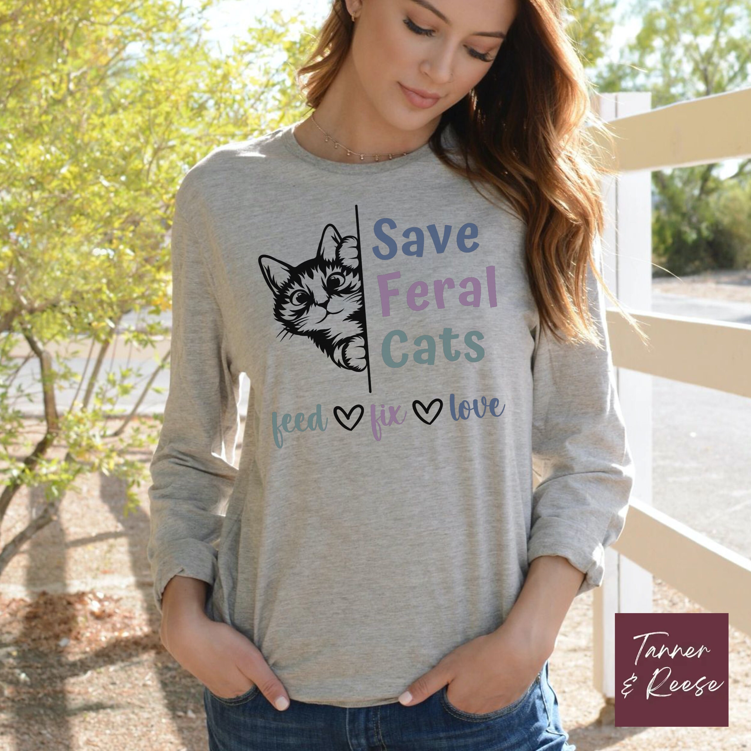 Save Feral Cats Shirt Feral Cat Rescue Shirt Feral Cat Rescuer Shirt ...