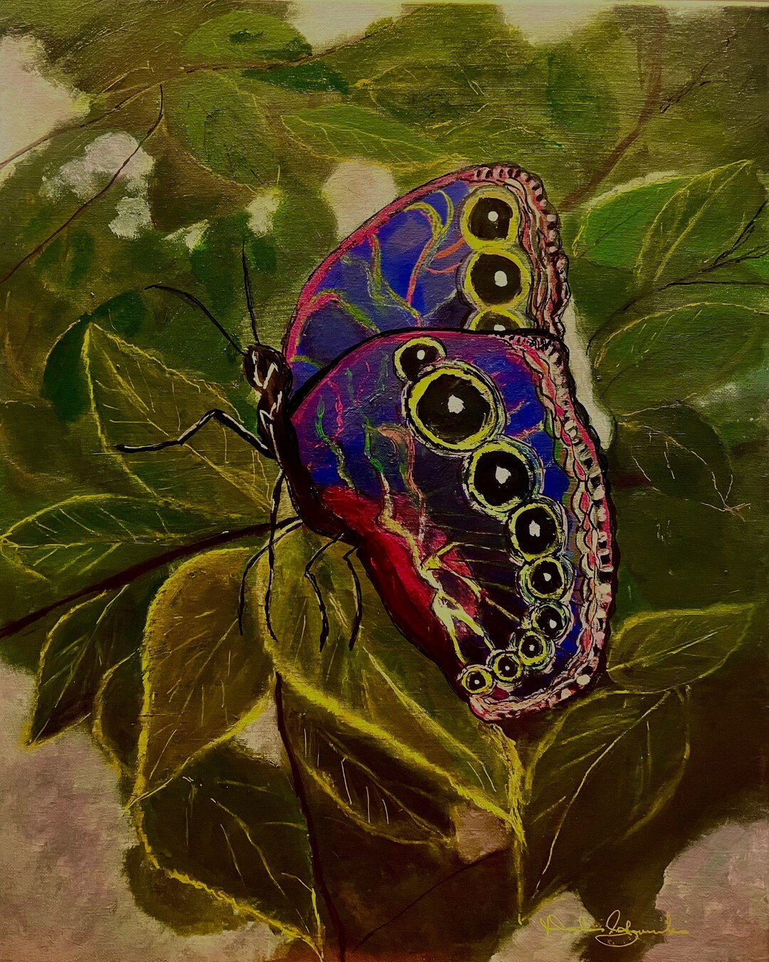 Butterfly Portrait Acrylic Painting - Etsy