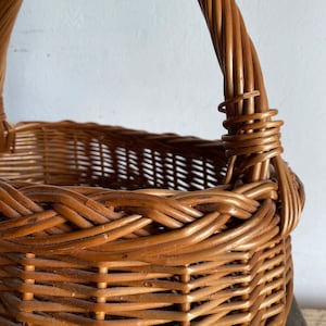 French Vintage Wicker Basket , Market Shopping Basket , Farmhouse ...