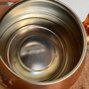 Copper Tin Snake Sprout Kettle With Delft Handle , French Vintage Water ...