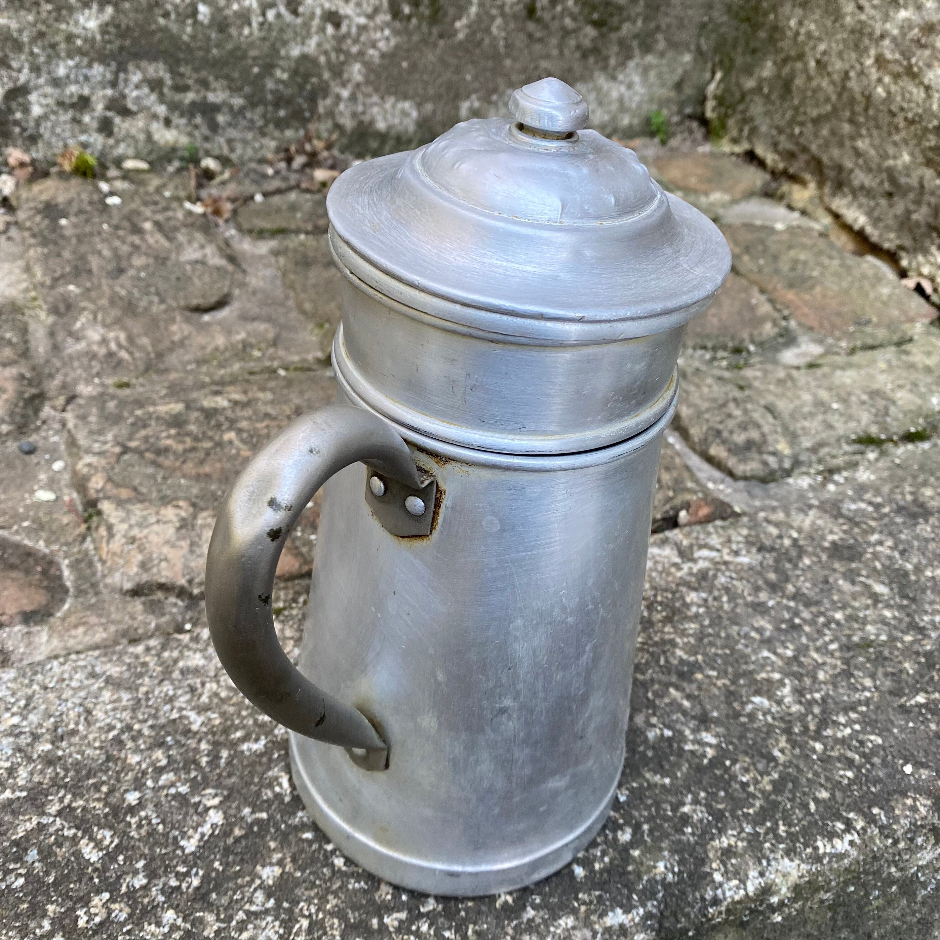 French Vintage Aluminium Coffee Maker With Bakelite Handle/ Coffee Pot ...