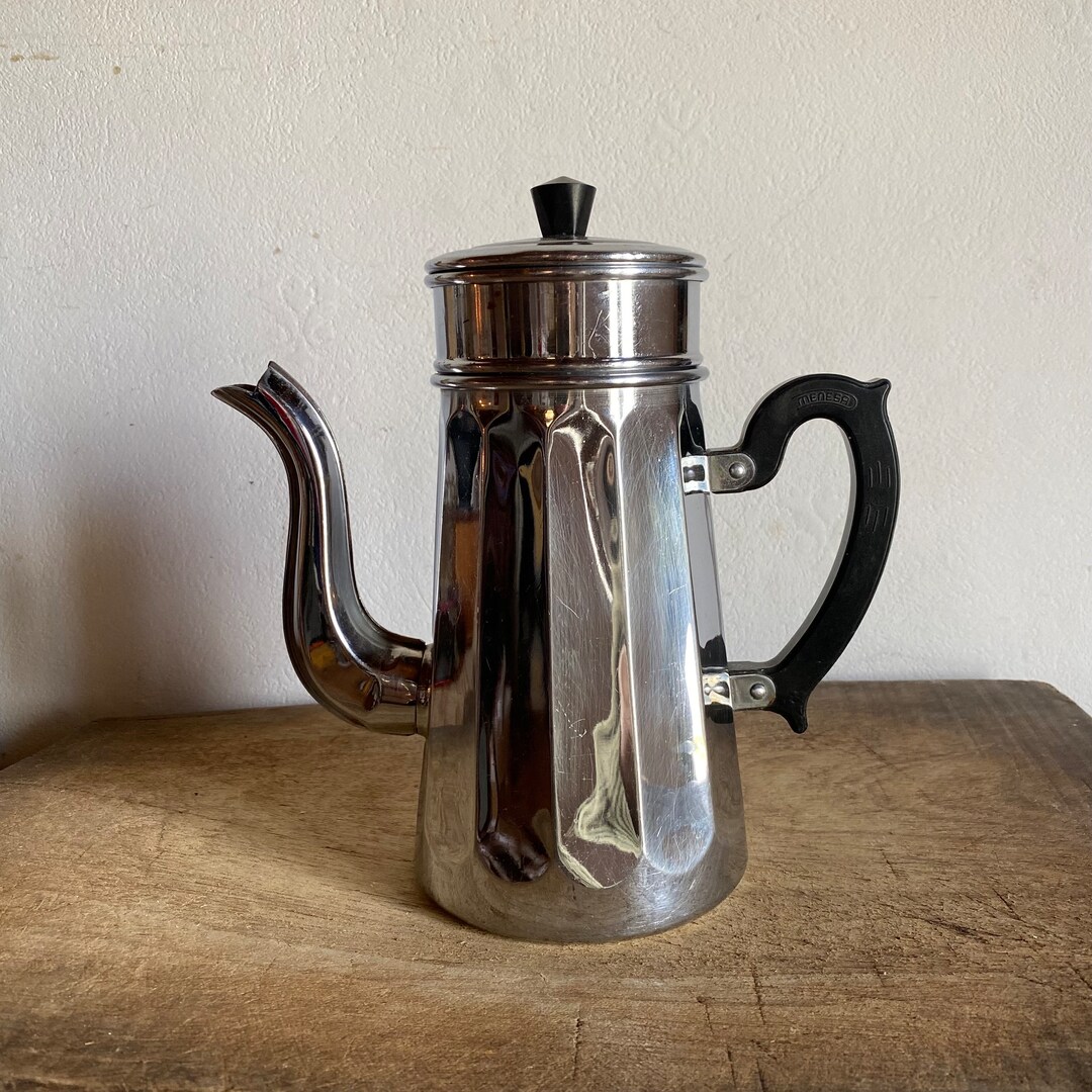 French Vintage Chrome Copper Coffee Maker With Bakelite Handle and ...