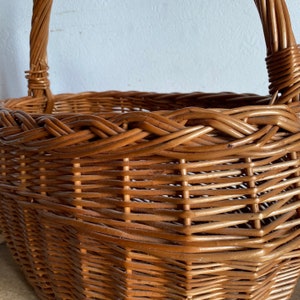 French Vintage Wicker Basket , Market Shopping Basket , Farmhouse ...