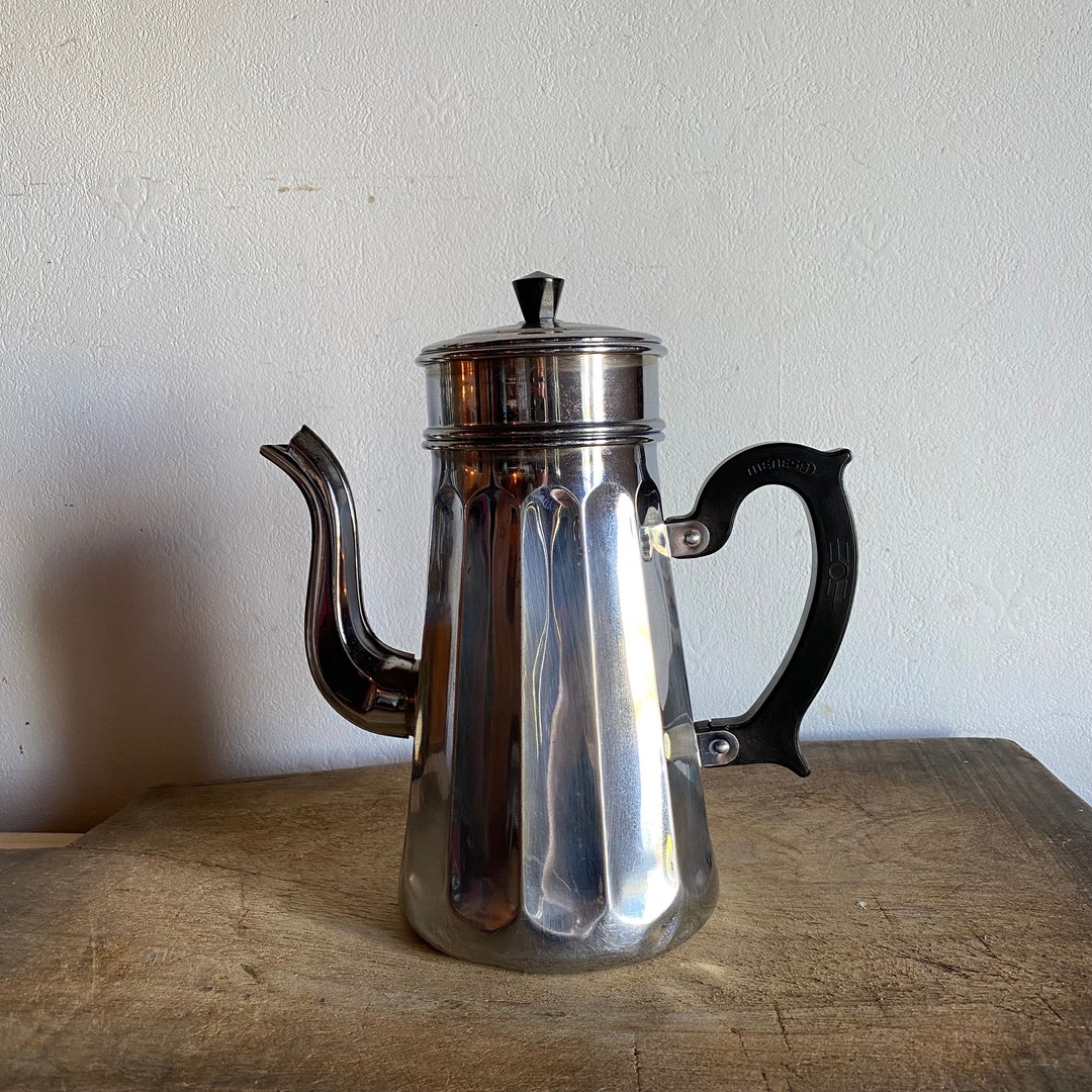 French Vintage Chrome Copper Coffee Maker With Bakelite Handle and ...