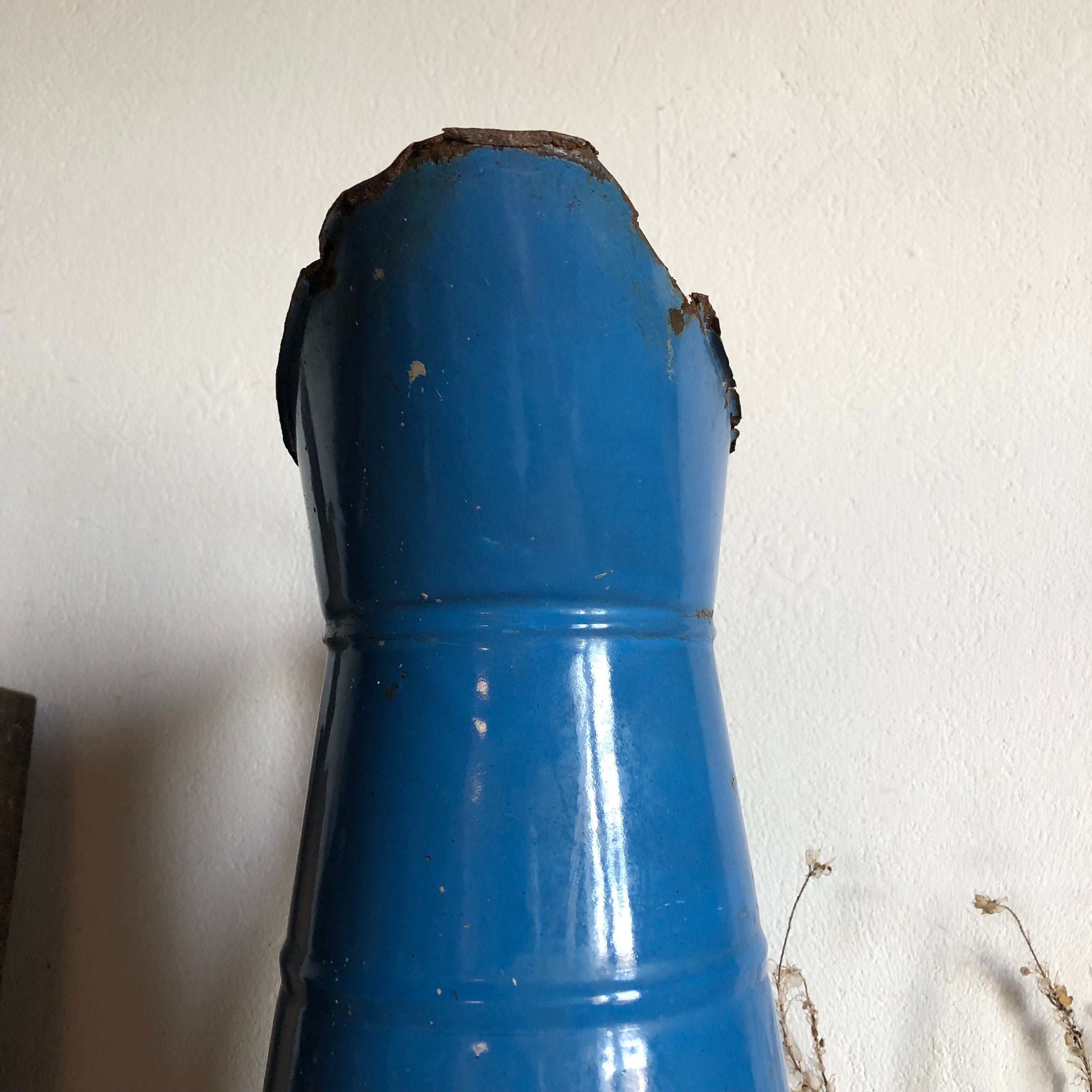 French Vintage Blue Enamel Water Jug / Water Pitcher / French ...