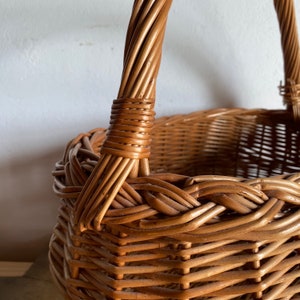 French Vintage Wicker Basket , Market Shopping Basket , Farmhouse ...