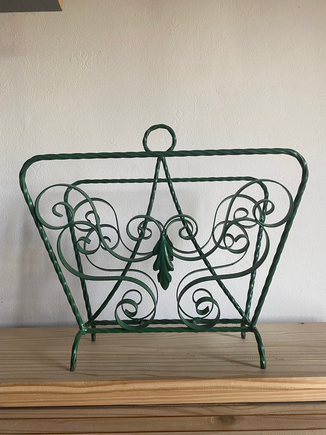 Dark Green Vintage Iron Magazine Rack , - Etsy