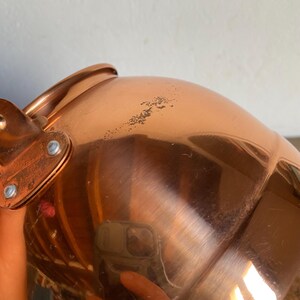 Copper Tin Snake Sprout Kettle With Delft Handle , French Vintage Water ...