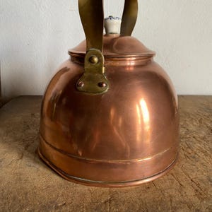 Copper Brass Snake Sprout Kettle With Delft Handle , French Vintage ...