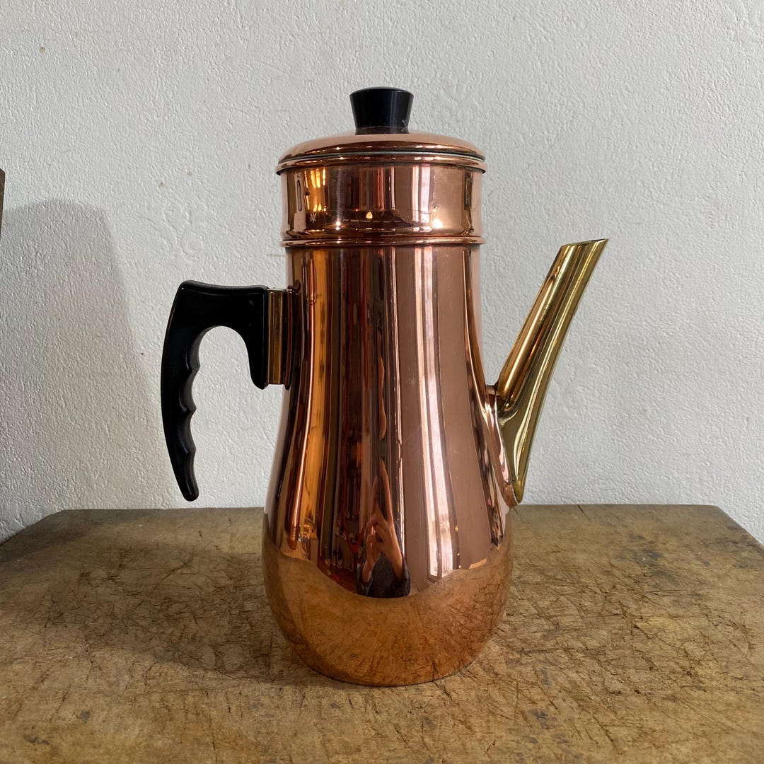 French Vintage Copper Coffee Maker With Bakelite Handle and Sprout ...