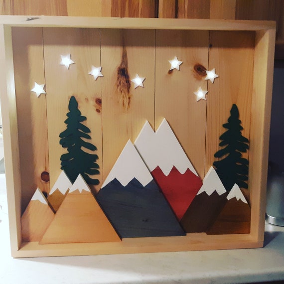 Mountain Shadow Box - Etsy