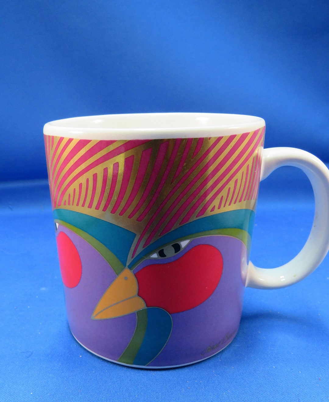 Vintage Rare Collectable Laurel Burch Harlequin Birds Coffee Mug - Etsy