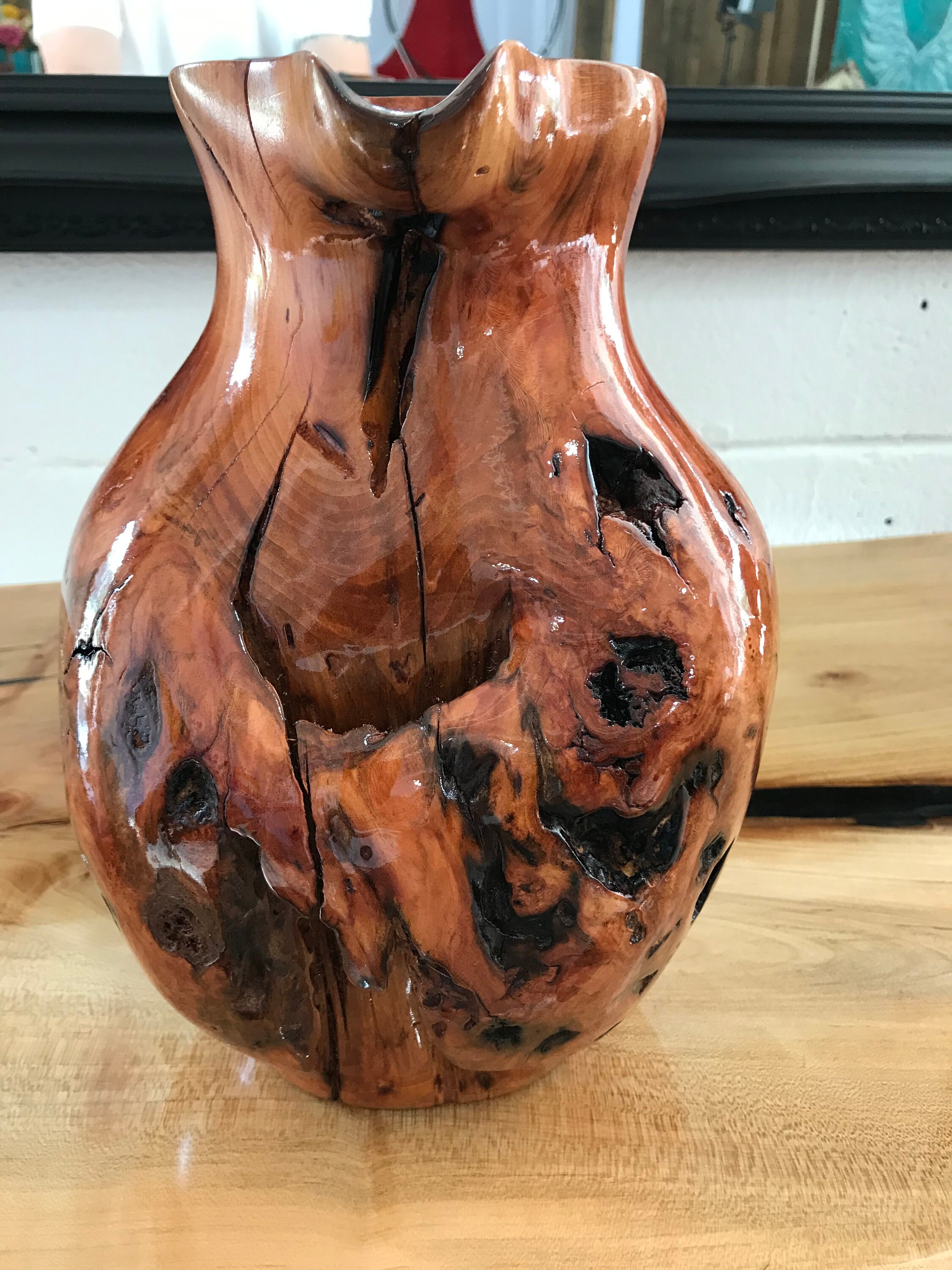 Wooden Cherry Burl Vase Sculpture - Etsy