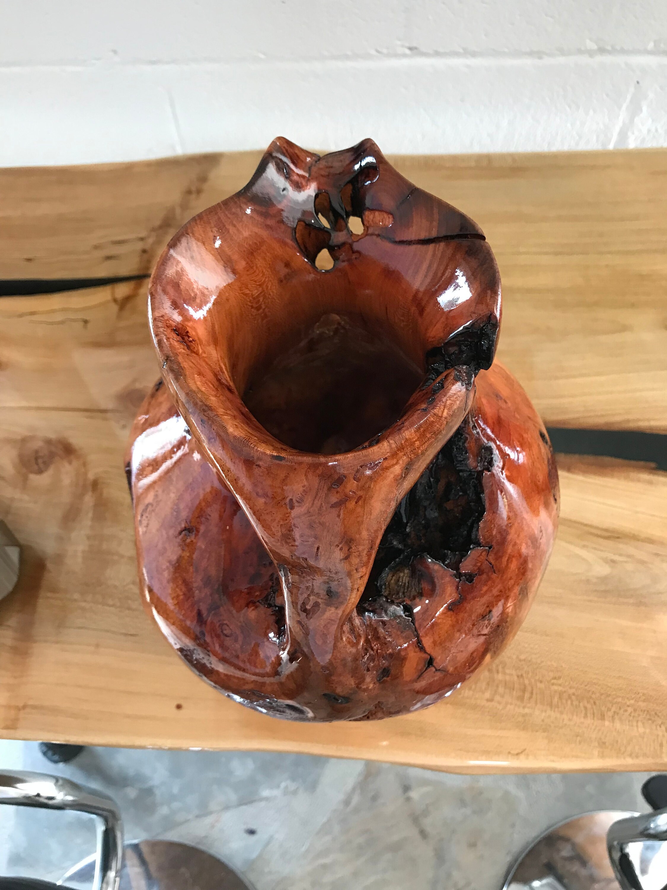 Wooden Cherry Burl Vase Sculpture - Etsy
