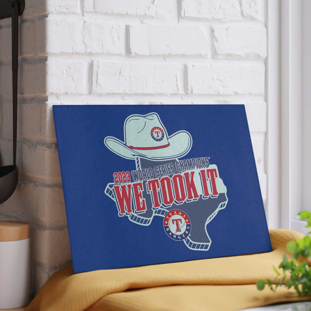 Texas Rangers We Took It Championship Glass Cutting Board - Etsy