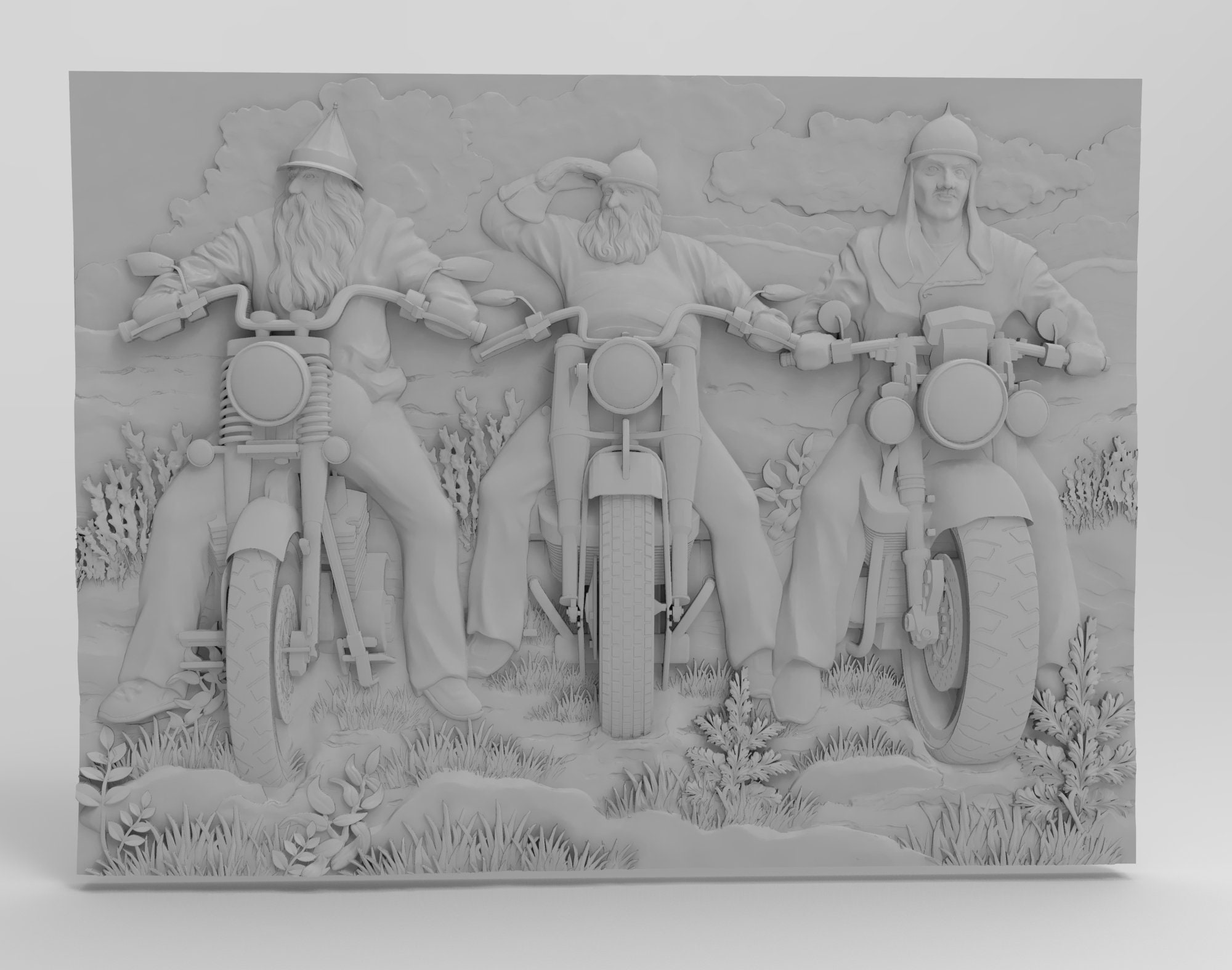 3D Stl Molel,3d Bikers Relief,wood Working,cnc Machine,wood Relief,3d ...
