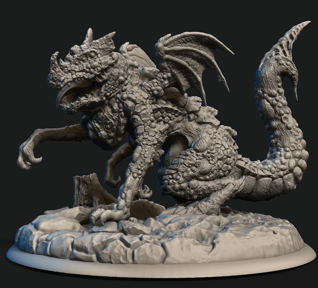 3D Dragon STL Model: Fantasy Printer Figure (digital Download) - Etsy