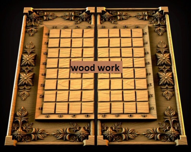 3D Chess Board STL Model: CNC Router, Printer File - Etsy