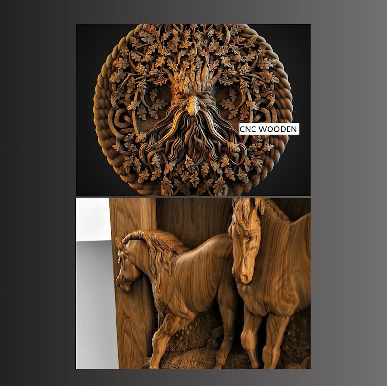 3D Horse and Tree of Life Relief,3d Stl Model,wood Working,cnc Machine ...