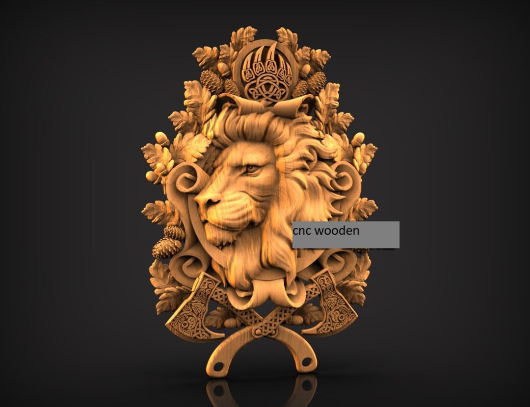Lion Relief 3D STL Model: CNC Router File, Wall Decor (digital Print ...